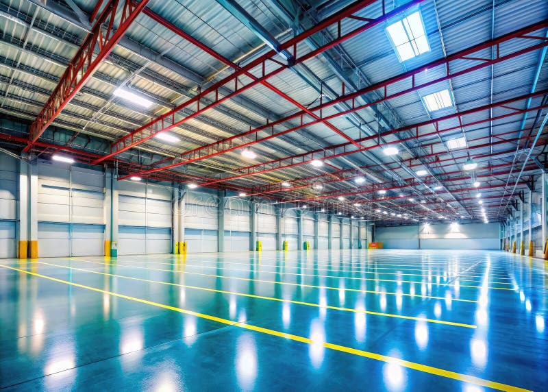 Modern Warehouse Interior Design a Spacious WhiteLined Commercial Space ...