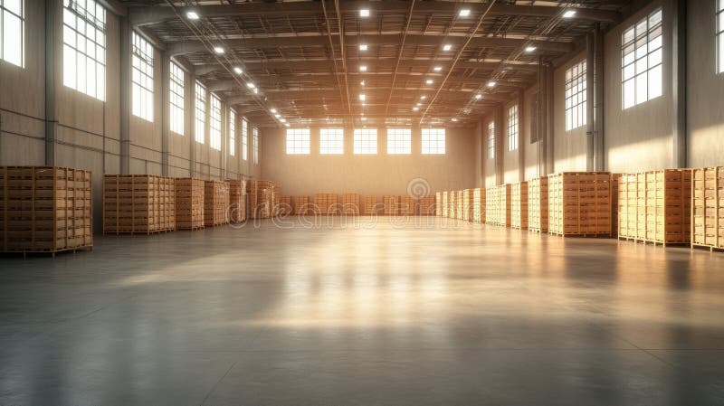 Modern Warehouse Interior with Efficient Layout Stock Photo - Image of ...