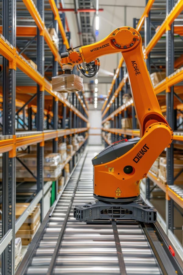 Modern Warehouse Automation with Robotic Arms and Efficient Storage ...
