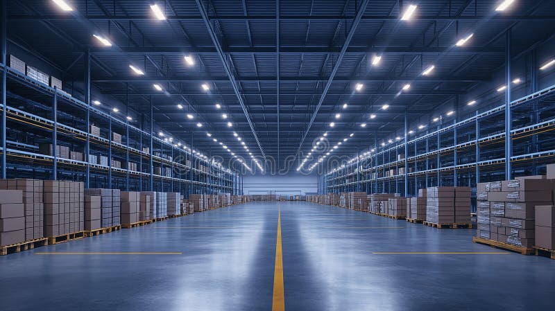 Modern Warehouse Interior Logistics Storage Distribution Center Stock ...