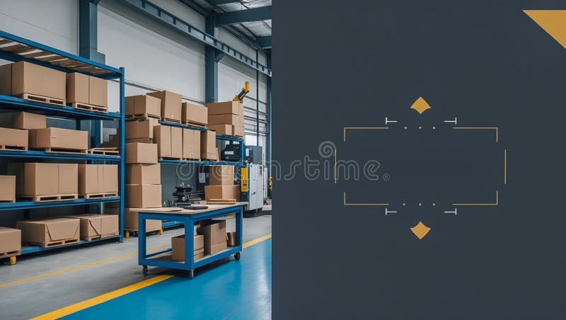 Modern Warehouse Interior with Organized Cardboard Boxes Stock ...