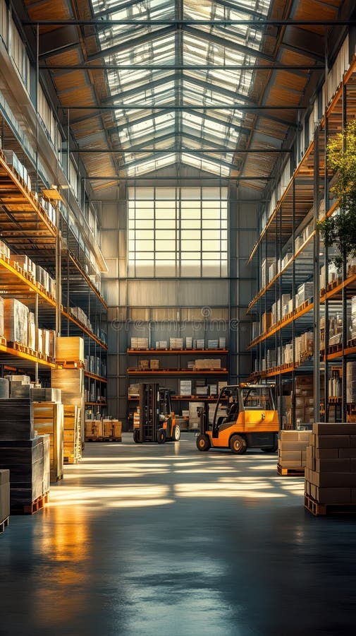 Modern Warehouse Interior with Organized Inventory and Efficient ...