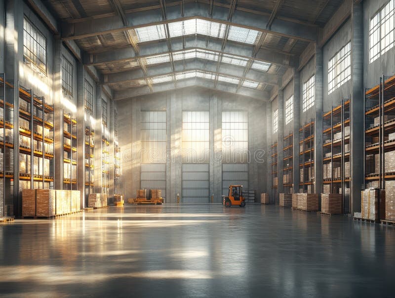 Modern Warehouse Interior with Organized Inventory and Efficient ...