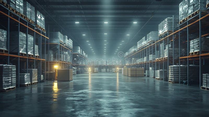 Modern Warehouse Interior with Pallet Racks and Efficient Inventory ...