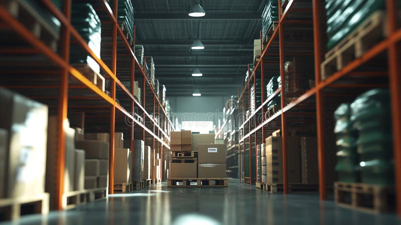 Modern Warehouse Interior Storage Boxes Logistics Industrial Building ...