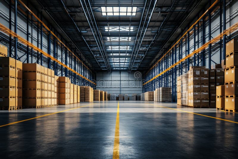 Modern Warehouse Interior a Showcase of Efficient Logistics and Supply ...