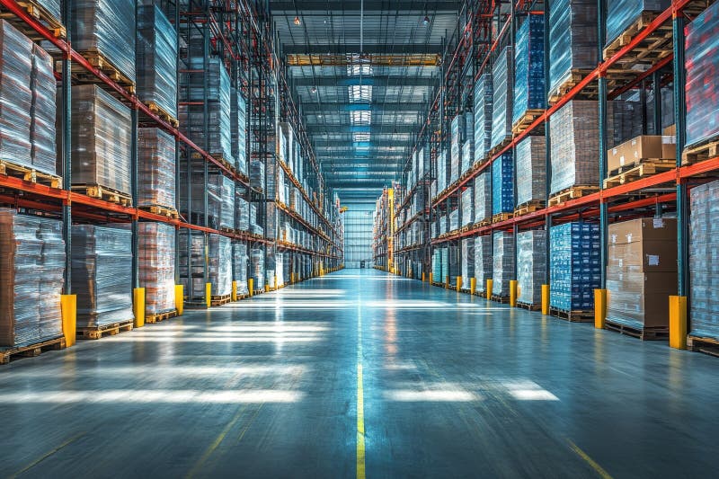 Modern Warehouse Interior Showcasing Efficient Logistics and Supply Chain Management Solutions ...