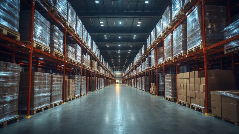 Modern Warehouse Interior Showcasing Organized Storage and Efficient ...