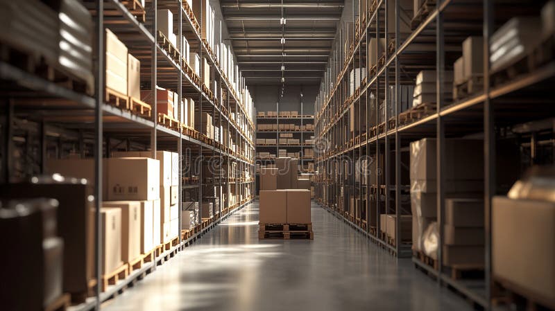 Modern Warehouse Interior Storage Boxes Logistics Distribution Center ...