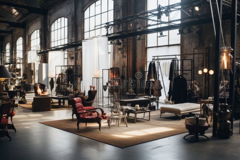 Modern Warehouse Interior with Storage Shelves and Forklift for ...