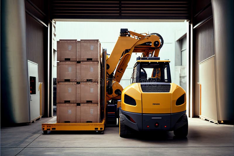 Modern Warehouse and Loader. AI Generated Stock Illustration ...