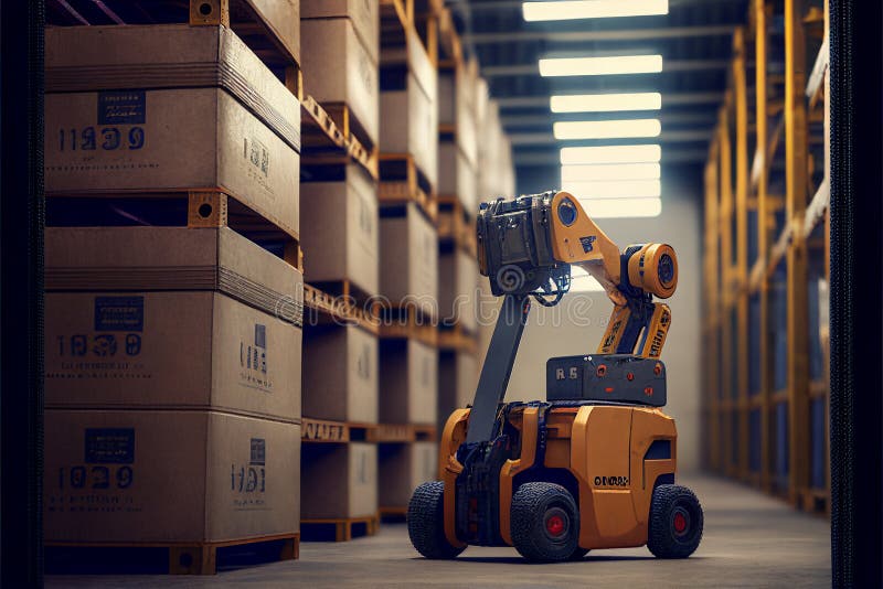 Modern Warehouse and Loader. AI Generated Stock Illustration ...