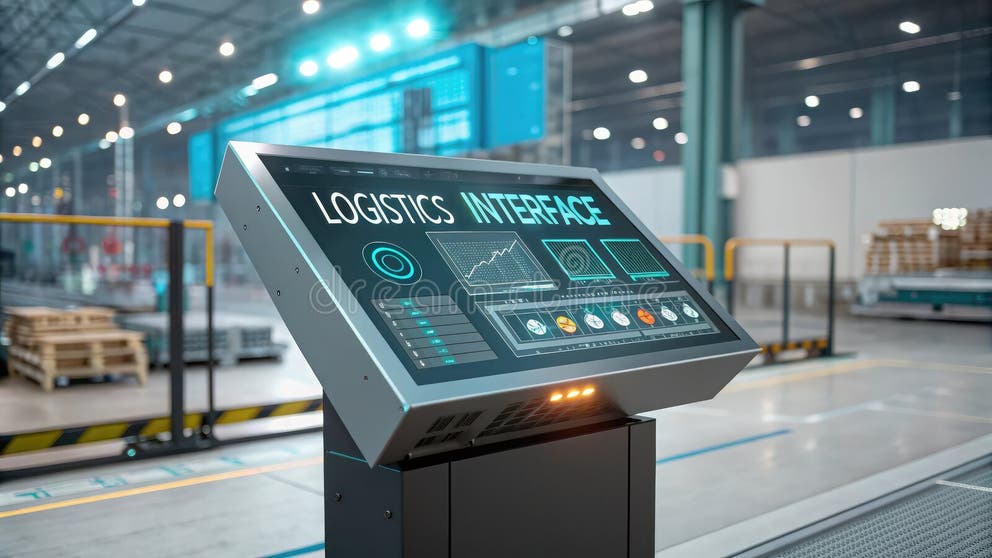 Modern Warehouse Logistics Control Interface Stock Illustration ...