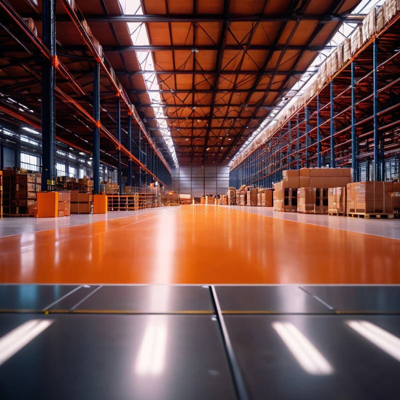 Modern Warehouse Logistics Storage Area Stacked with Boxes and Cargo ...