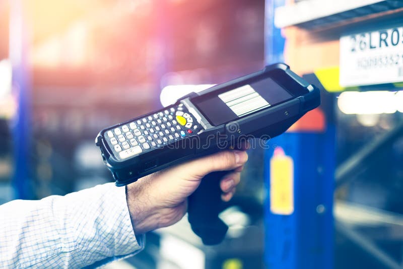 Modern Warehouse Management. Supervisor Hold Hand Terminal/barcode ...