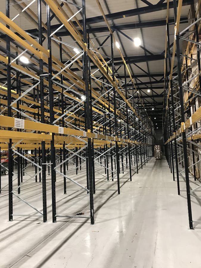 Modern Warehouse stock photo. Image of freight, shelving - 98802744