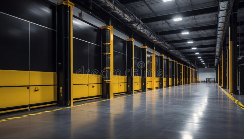 Modern Warehouse with Racks, Boxes and Containers, AI Generated Stock ...