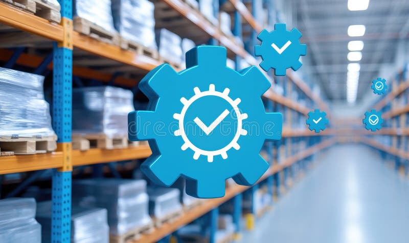 A Modern Warehouse Showcasing Organizational Efficiency with Digital ...