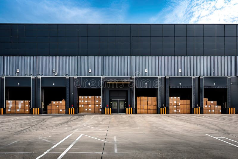 Modern Warehouse with Stacks of Boxes. Generative AI Stock Image ...