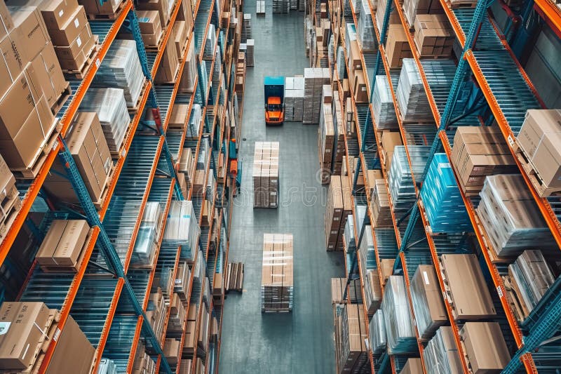 Modern Warehouse with Stacks of Boxes. Generative AI Stock Photo ...