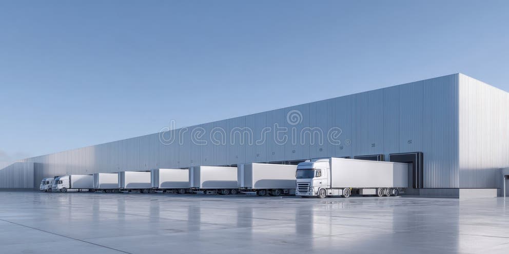The Modern Warehouse with Trucks Ready for Efficient Logistics ...