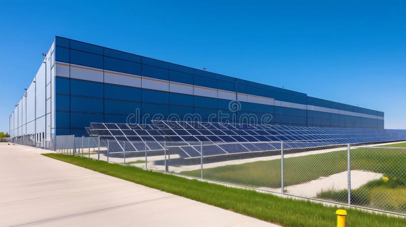 Modern Distribution Warehouse Using Solar Panels for Renewable Energy ...