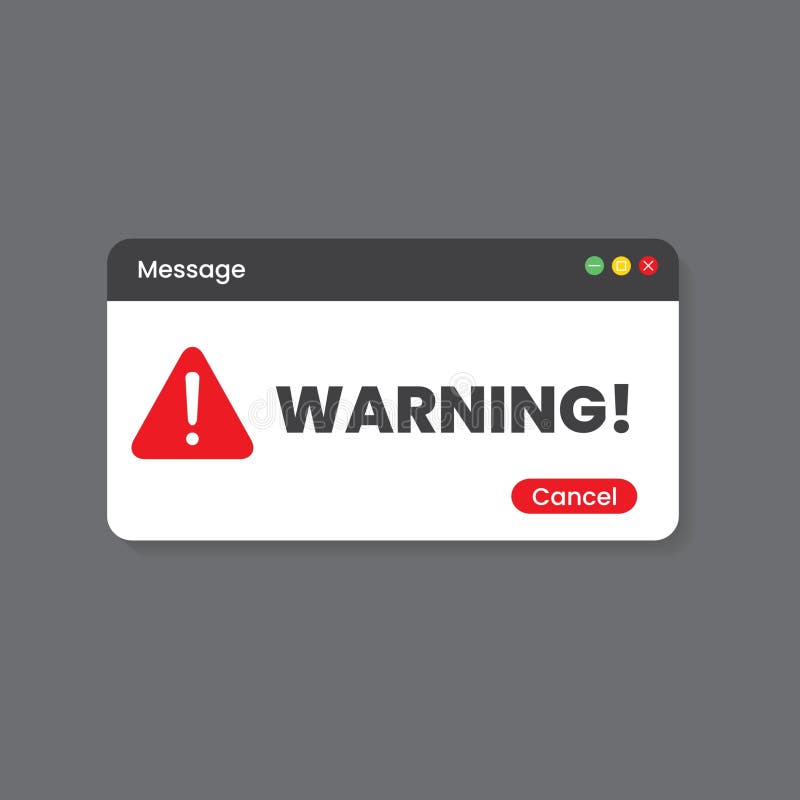 Modern Warning Pop Up with Flat Design Stock Vector - Illustration of ...
