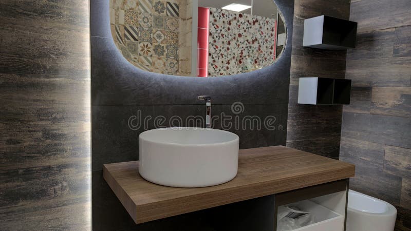Modern Wash Basin in the Bathroom. Bathroom Interior with Sink and ...