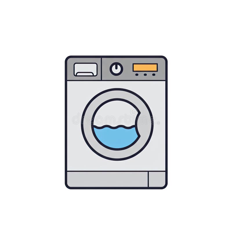 Modern Washing Machine Appliance Featuring a Distinctive Circular ...
