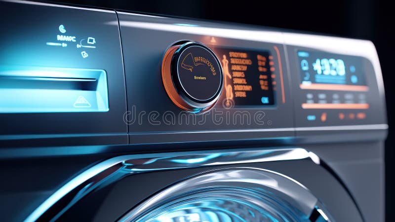 Linen in Front of Modern Washing Machine at Laundry Stock Photo - Image ...