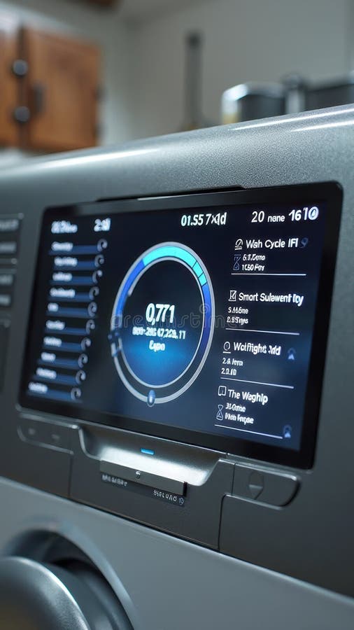 Modern Washing Machine Digital Display Wash Cycle Settings Stock Photos ...