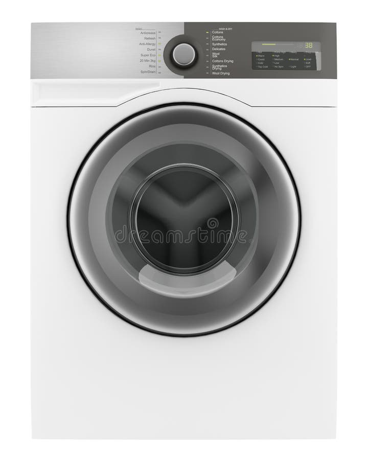 Modern Washing Machine Isolated on White Stock Illustration ...