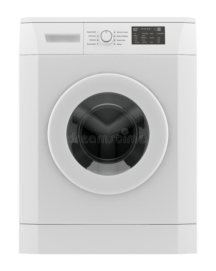 Modern Washing Machine Isolated on White Stock Illustration ...