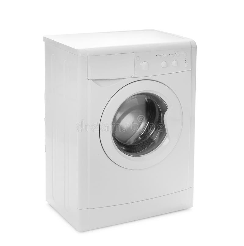 Modern Washing Machine Isolated on White. Laundry Day Stock Image ...