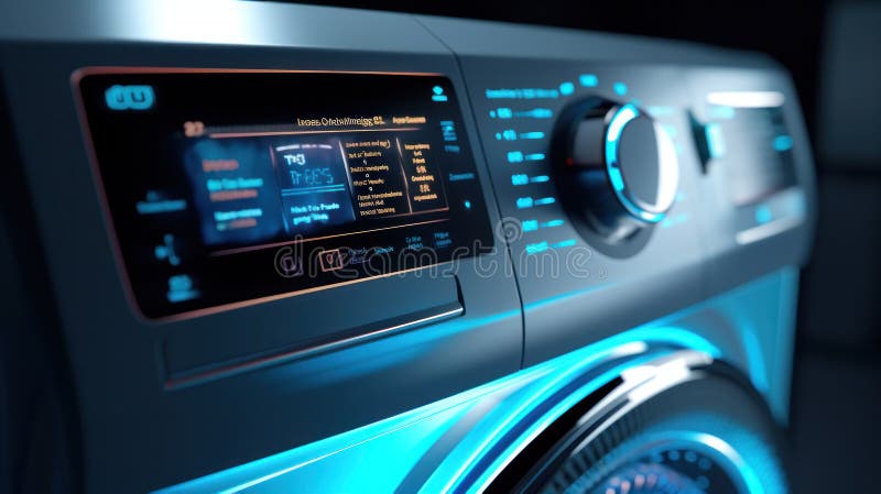 Linen in Front of Modern Washing Machine at Laundry Stock Photo - Image ...