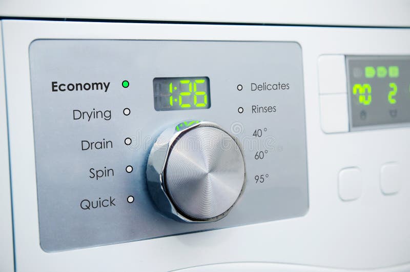 Person Adjusting Washing Machine Dial To Cold Wash Stock Photo - Image ...
