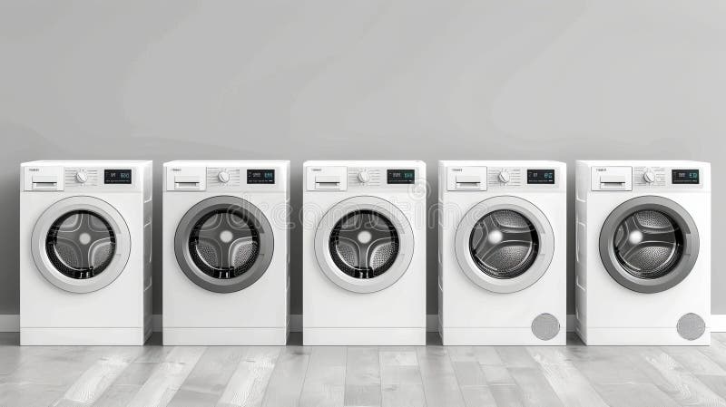 Modern Washing Machine Row Poster Design Featuring Spacious Area for ...