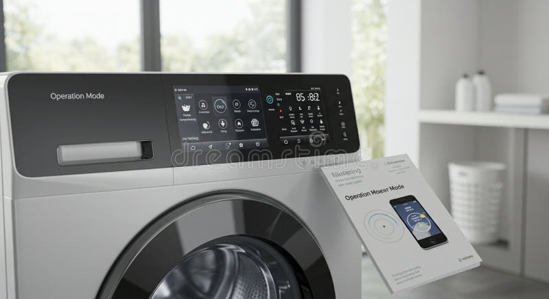 Modern Washing Machine with a Sleek Design and Advanced Digital Touch ...