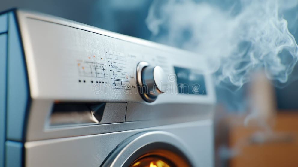 Modern Washing Machine with Steam Feature in Action Stock Photo - Image ...