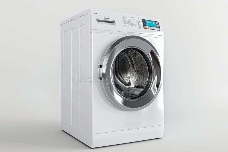 Modern Washing Machine on White Background Stock Image - Image of home ...