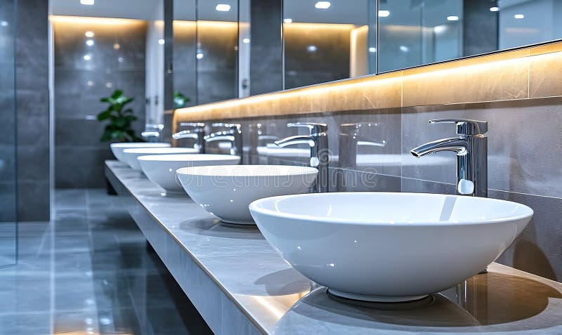 Modern Bathroom Sinks stock illustration. Illustration of cleanliness ...