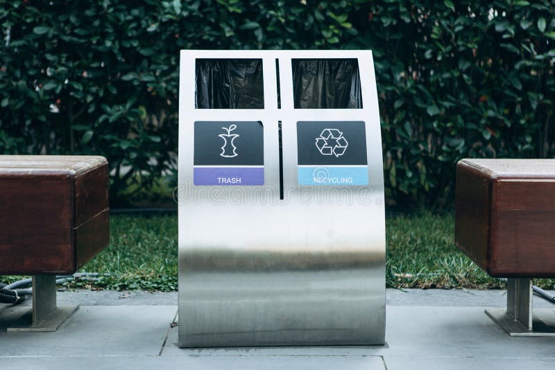 Modern Waste Bin for Separate Collection of Trash and Recyclable Waste ...