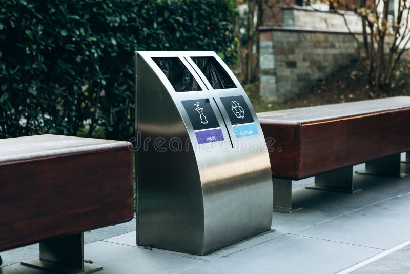Modern Waste Bin for Separate Collection of Trash and Recyclable Waste ...