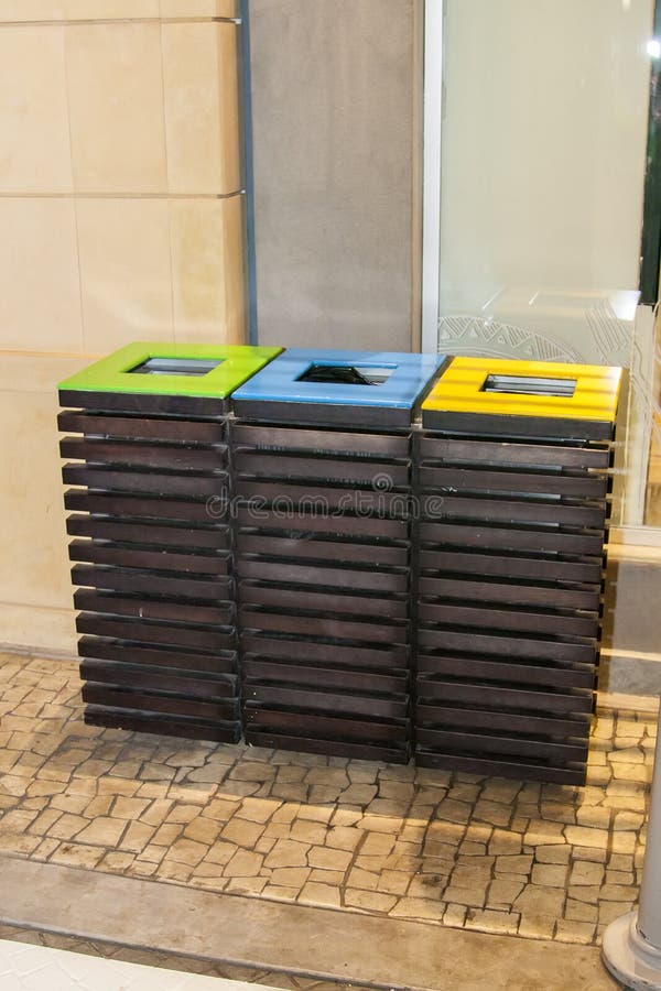 Modern Waste Bins for Different Waste in the Shopping Center ...