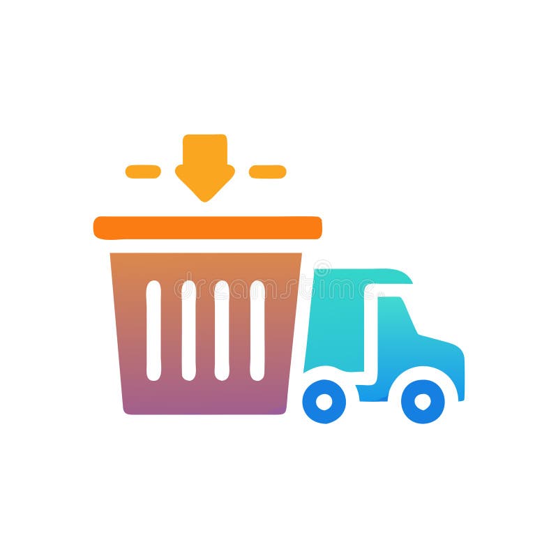 Modern Waste Disposal Icon for Recycling Stock Illustration ...