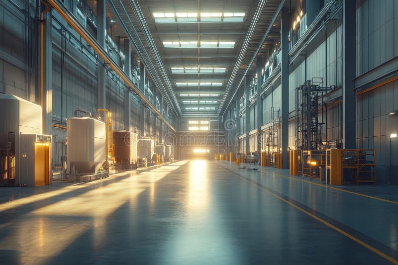 Modern Waste Management Facility Interior Stock Image - Image of ...