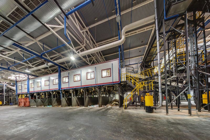 Modern Waste Recycling Processing Plant. Separate Garbage Collection ...