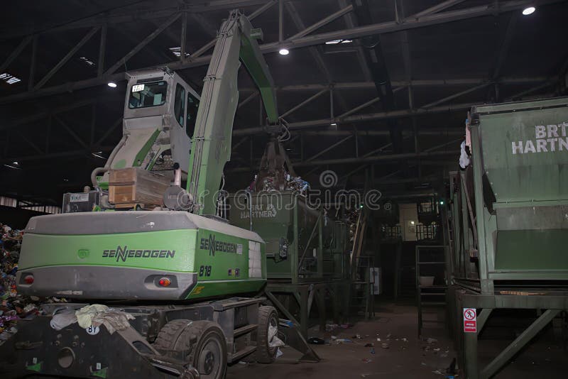 Modern Waste Recycling Processing Plant. Separate and Sorting Garbage ...