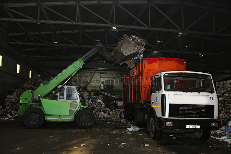 Modern Waste Recycling Processing Plant. Separate and Sorting Garbage ...