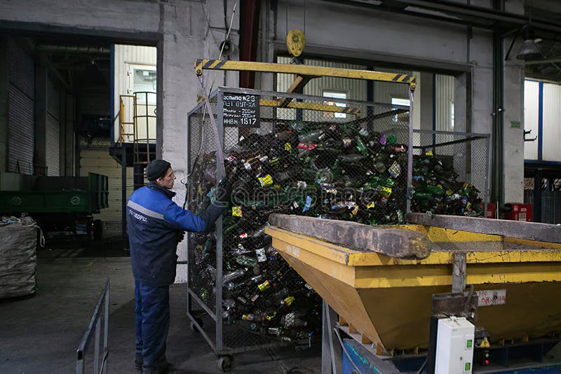 Modern Waste Recycling Processing Plant. Separate and Sorting Garbage ...